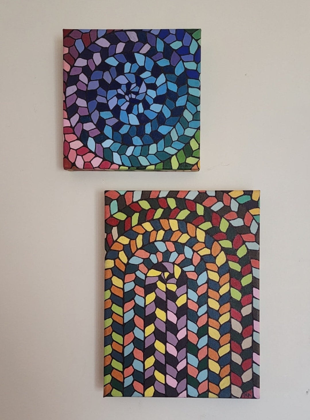 Colorful Braided Rug Paintings - Etsy