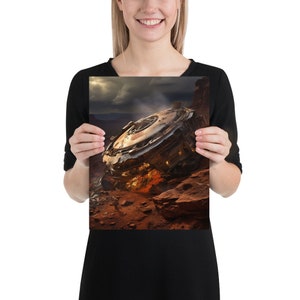 Alien Spaceship Crash Landing Poster - Etsy