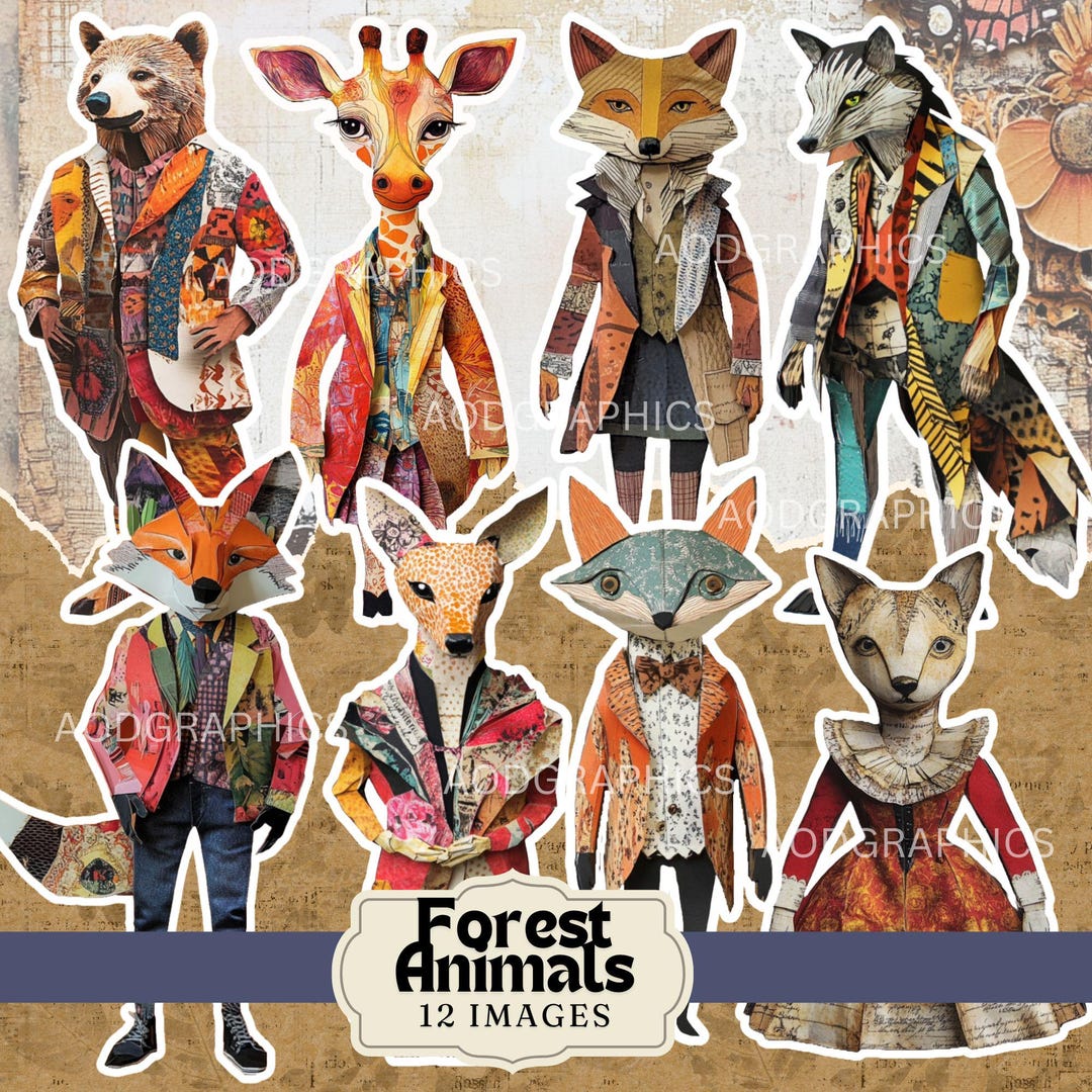 Forest Animals Paper Doll Printables, Fussy Doll Printables ...
