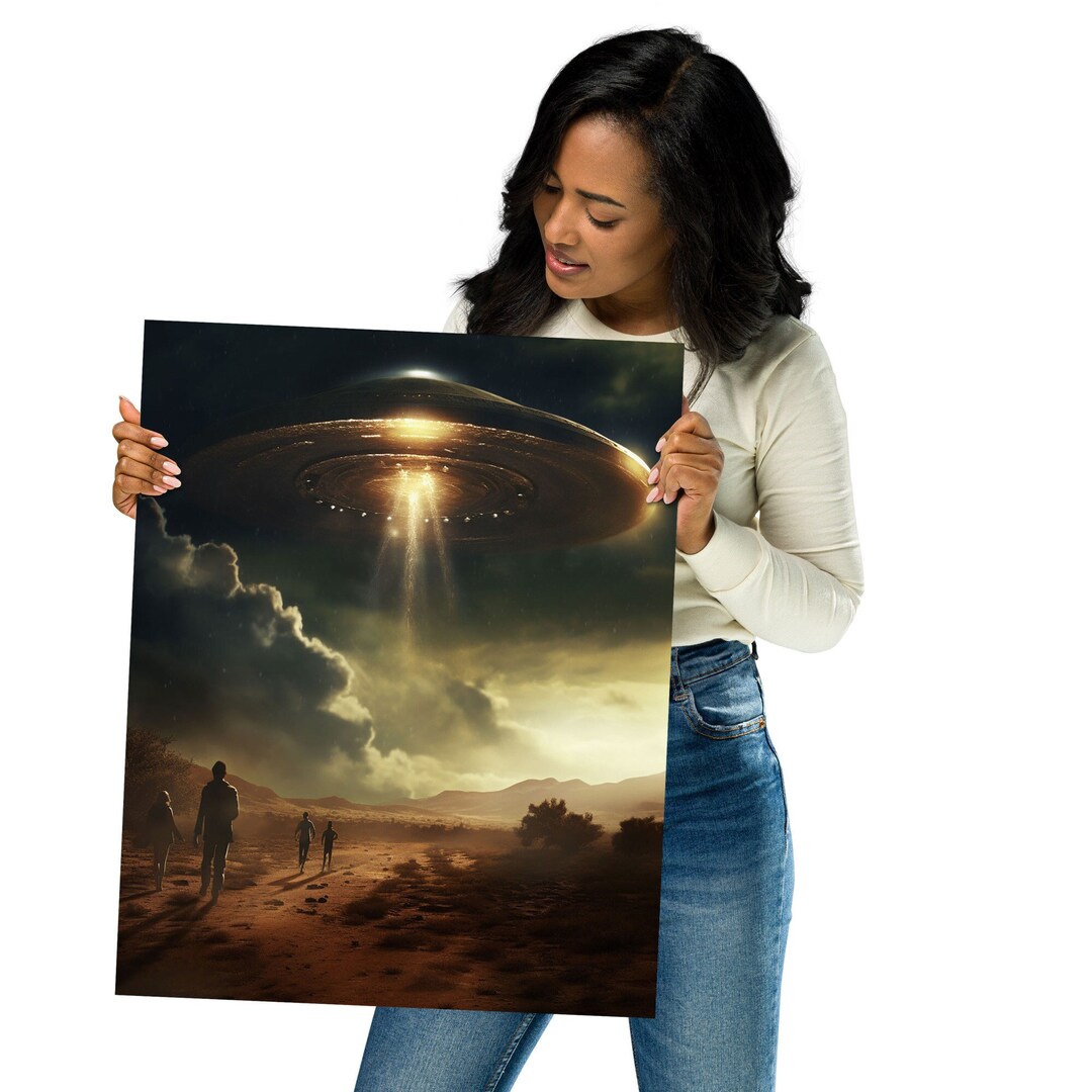 UFO Alien Ship Poster - Etsy