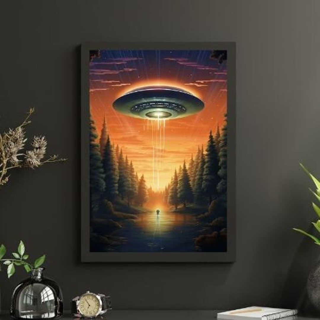 UFO Alien Abduction Poster - Etsy