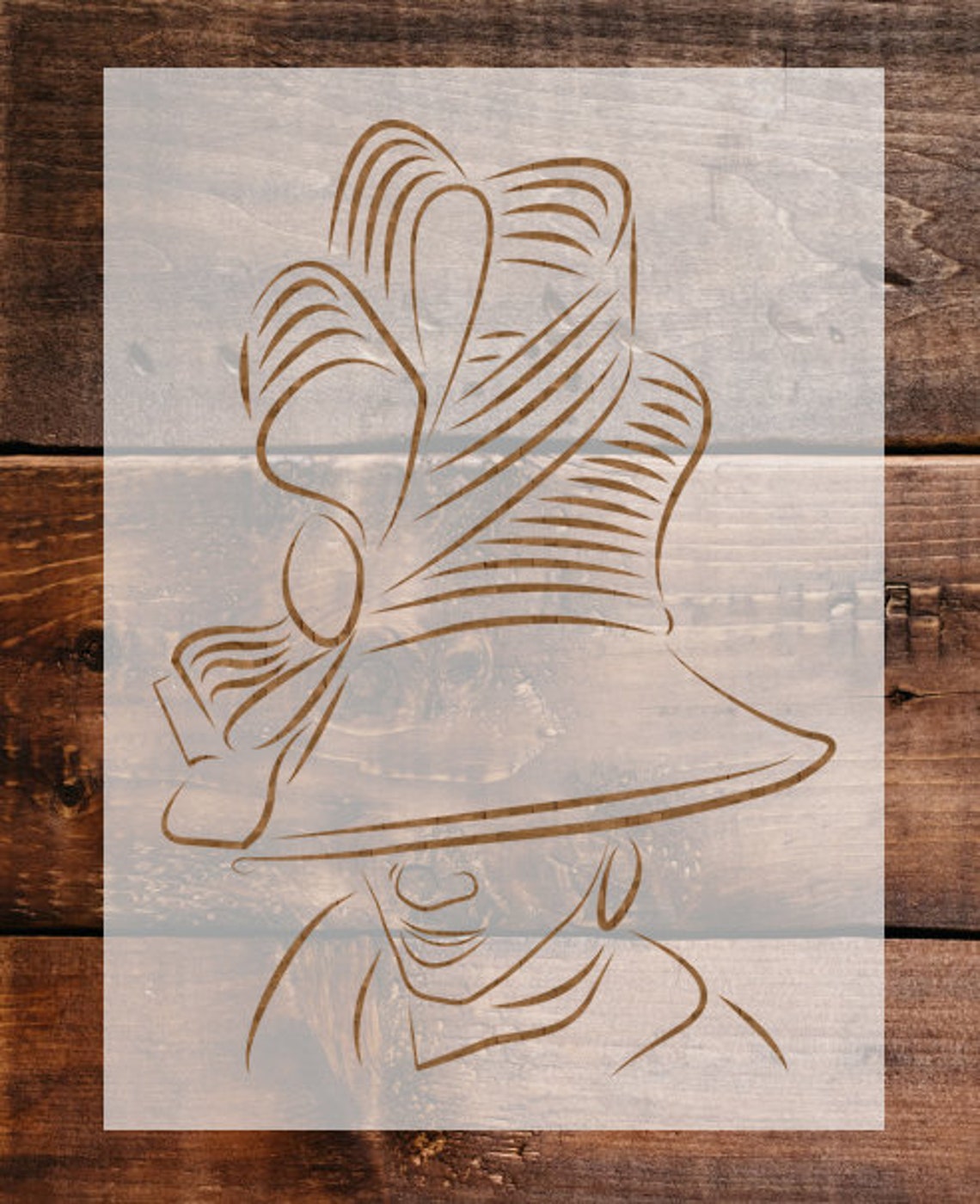 Woman in Hat Stencil 10x14 Reusable Stencil - Etsy