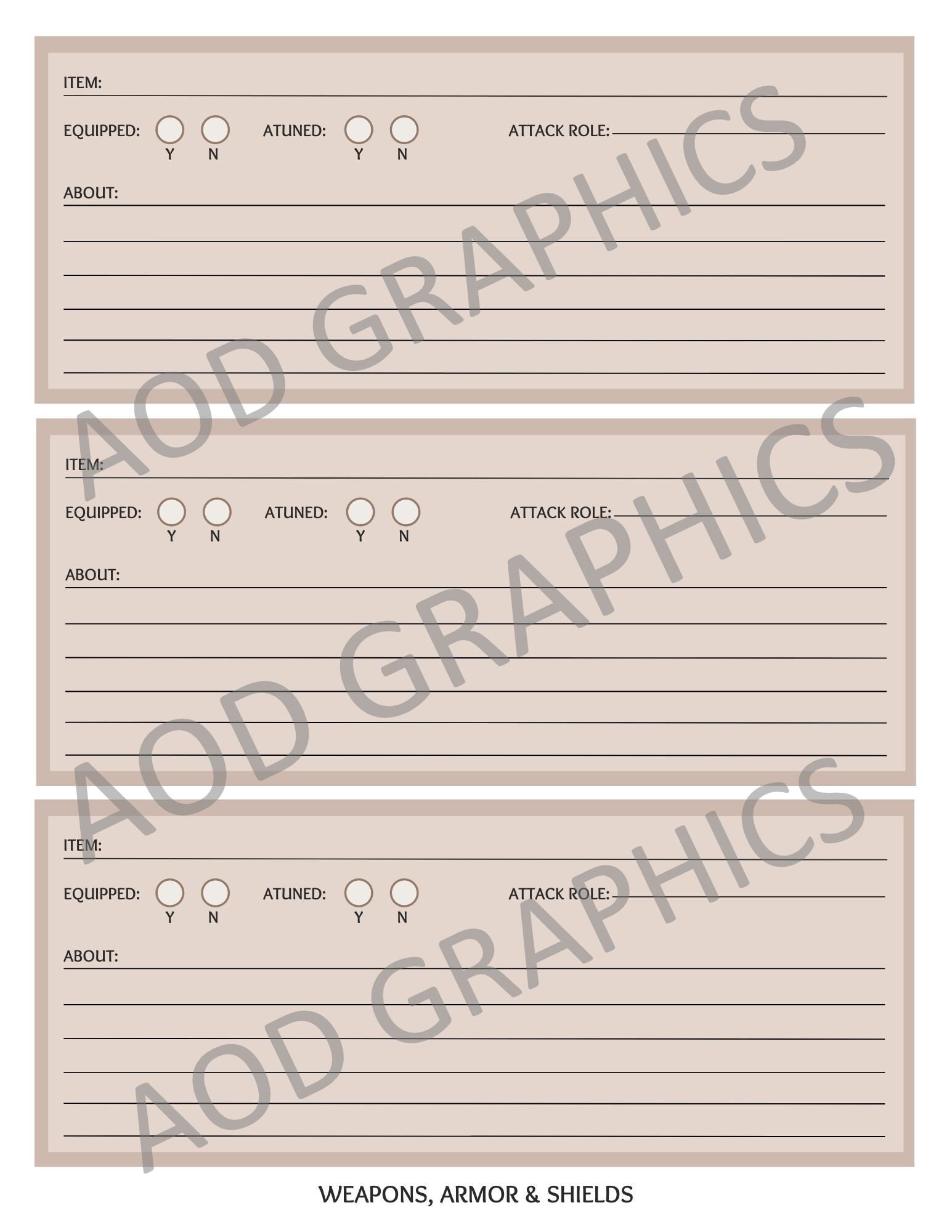 Dnd 5e Character Binder Printable Sheets Dungeons and - Etsy