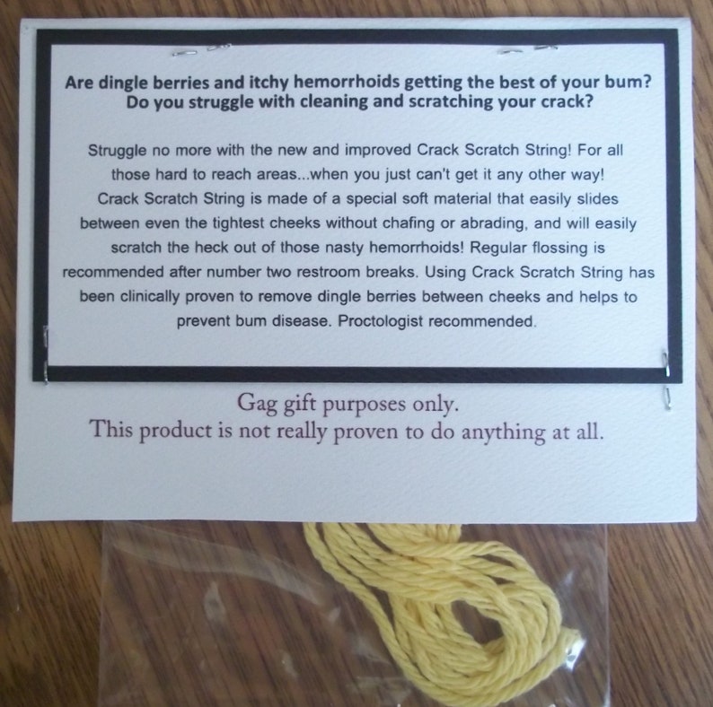 Crack Scratch String Gag Gift (1 or 4 Pack) - Etsy