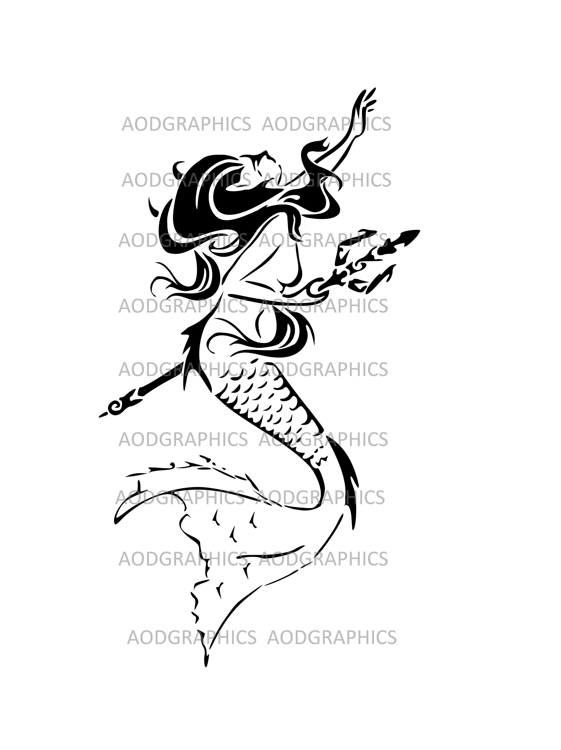 Mermaid SVG Stencil Cricut File Mermaid Stencil Design | Etsy