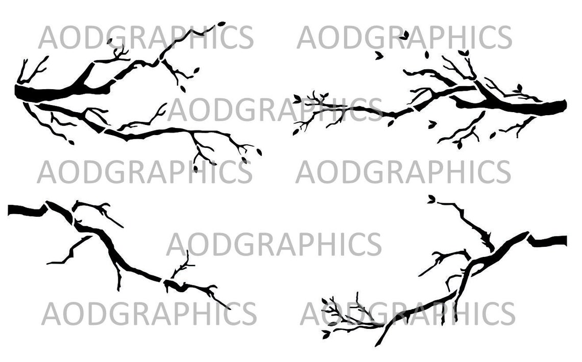 Set of 4 Tree Limb Printables Tree Limb Clip Art Tree Limb - Etsy