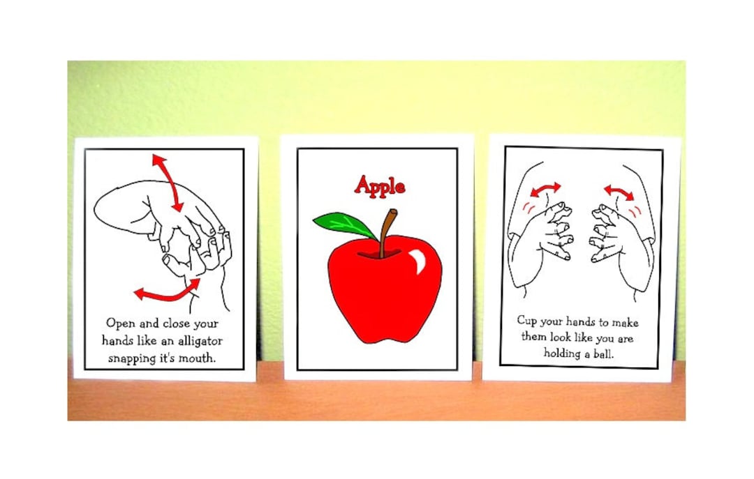 Set of 20 Printable Sign Language Flash Cards - Etsy
