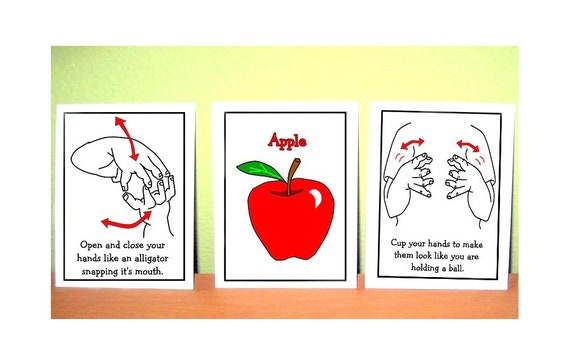 Set of 20 Printable Sign Language Flash Cards | Etsy