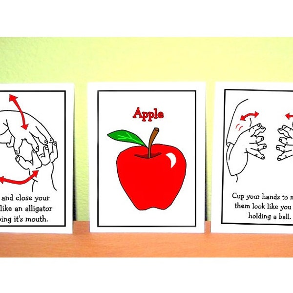 Sign Language Flash Cards - Etsy