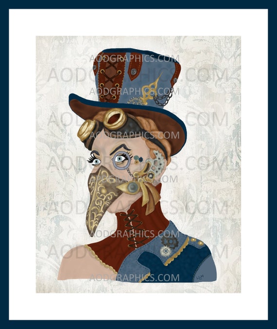 Steampunk Lady Art Print | Etsy