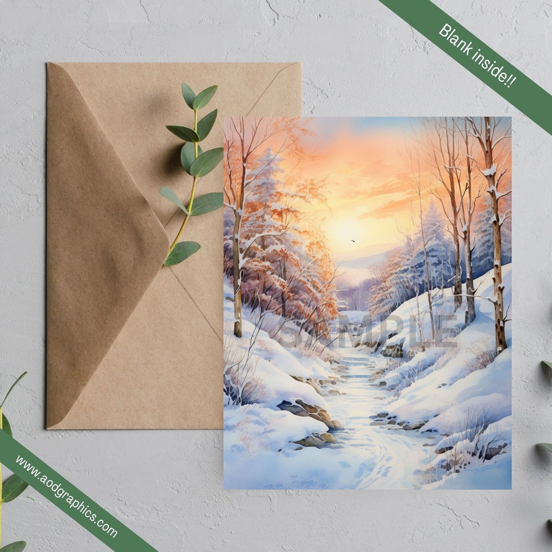 Winter Scene Greeting Cards - Personalization Available! - Etsy