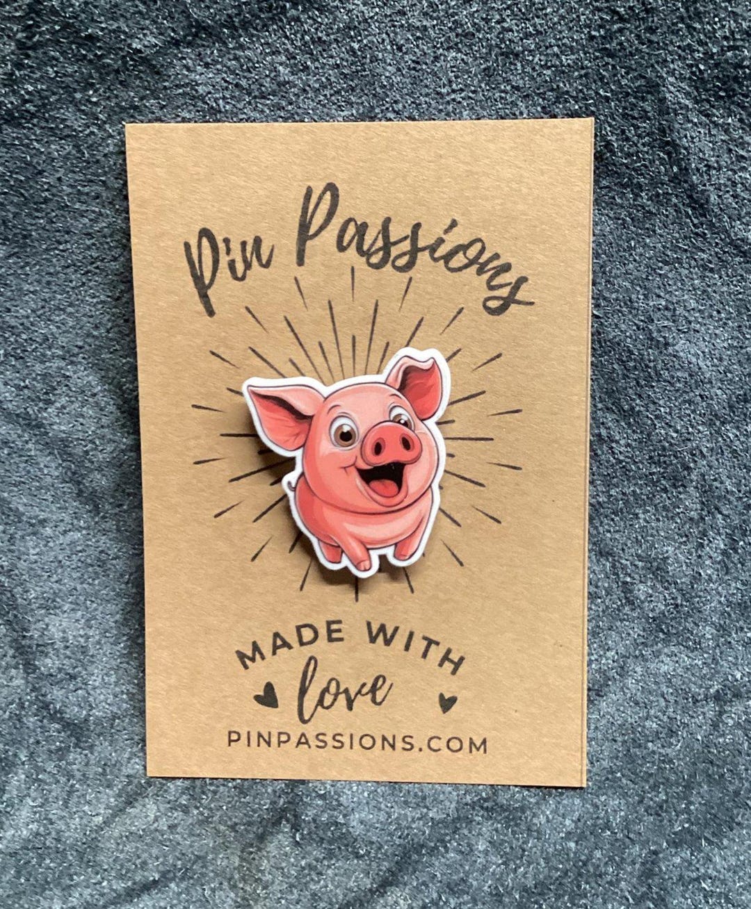 Happy Pig Pin/plastic Lapel Pin - Etsy