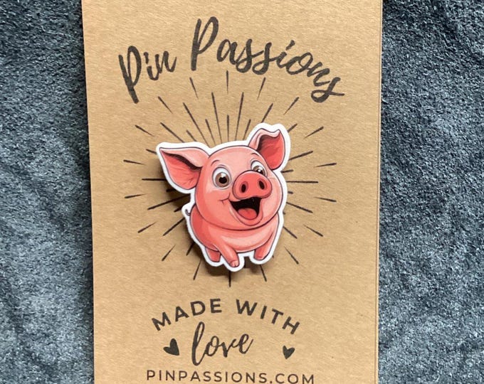 Pig Lapel Pin - CC102- Farm Animal Pins- Farm Party Favors- Farm ...