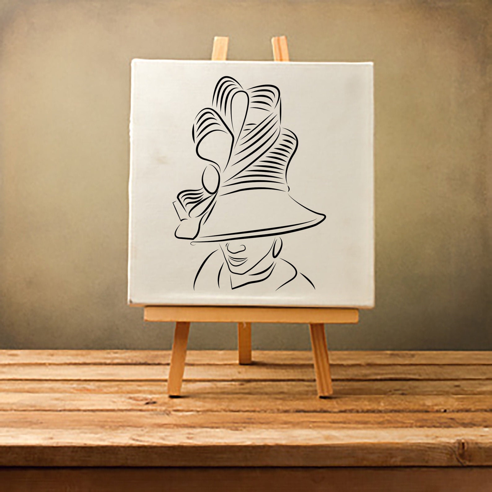 Woman in Hat Stencil 10x14 Reusable Stencil - Etsy