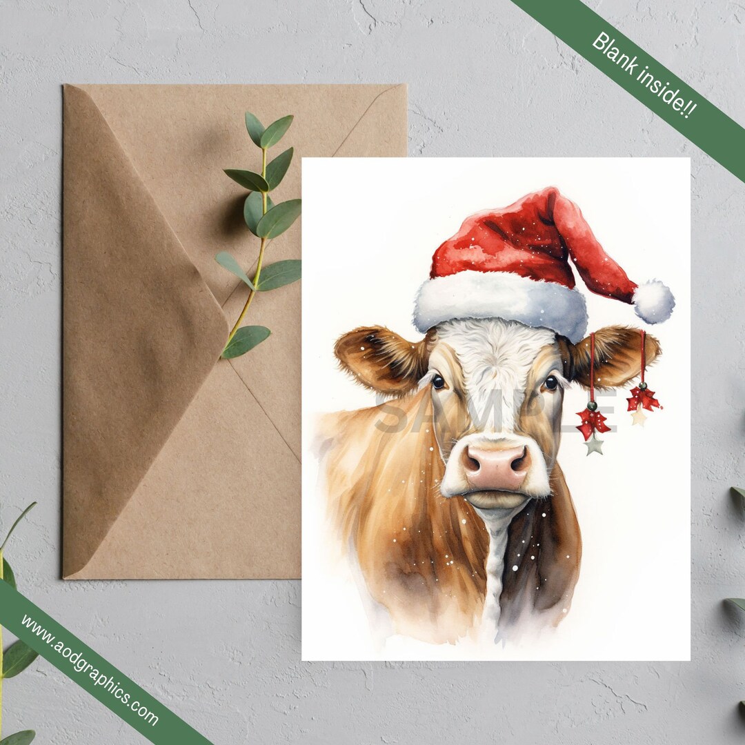 Cow Christmas Card Variety Pack - Etsy