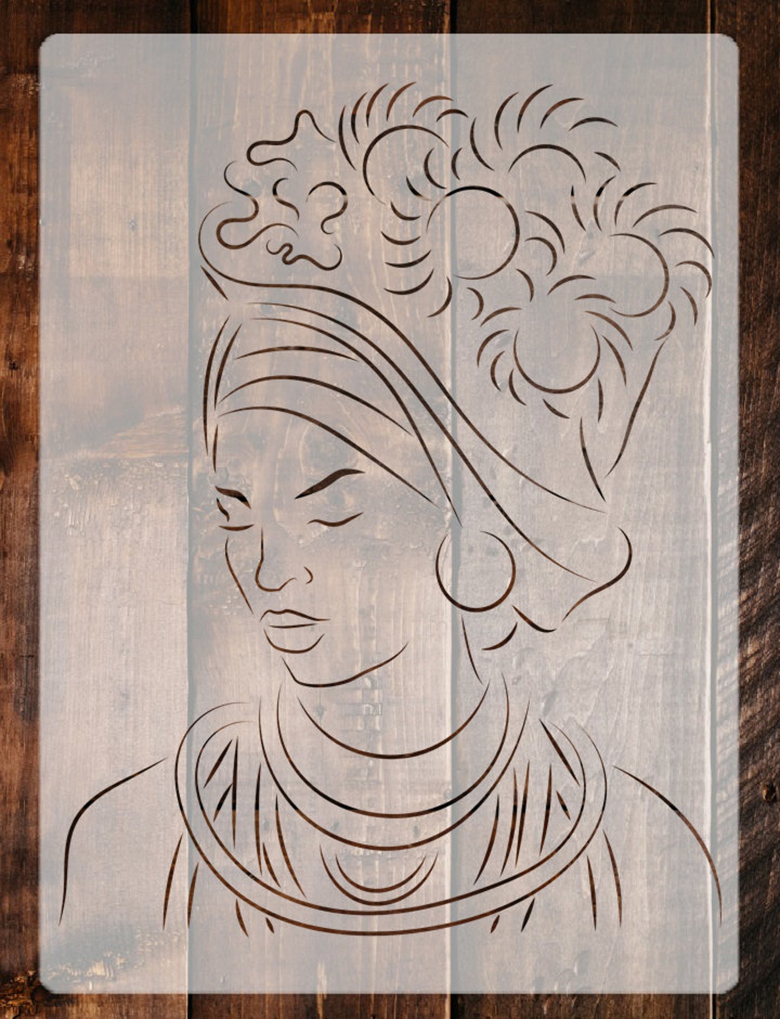 African Woman Stencil Woman Stencil Paint Party Stencil - Etsy