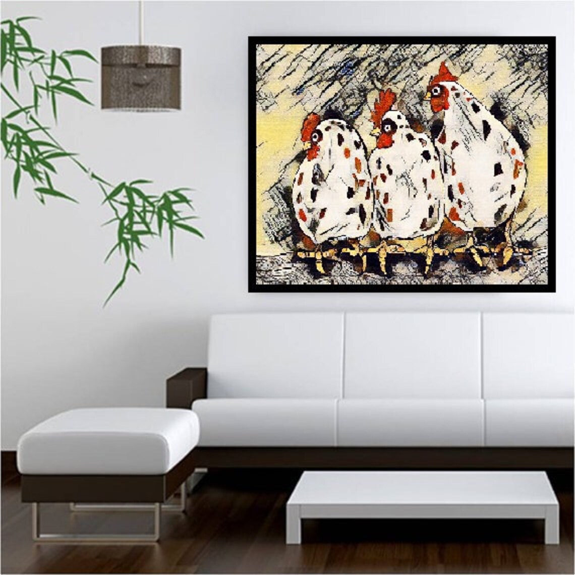Chicken Folk Art Digital Painting,printable Art - Etsy