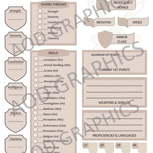 Dnd 5e Character Binder Printable Sheets | Dungeons and Dragons ...