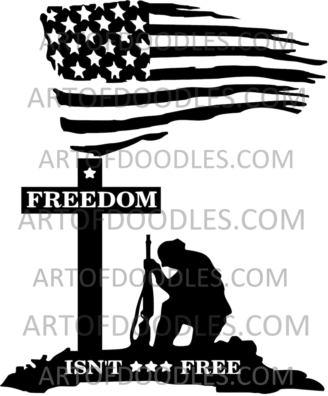 Freedom Isn't Free Clip Art, Freedom Stencil, Flag Stencil, Flag File ...
