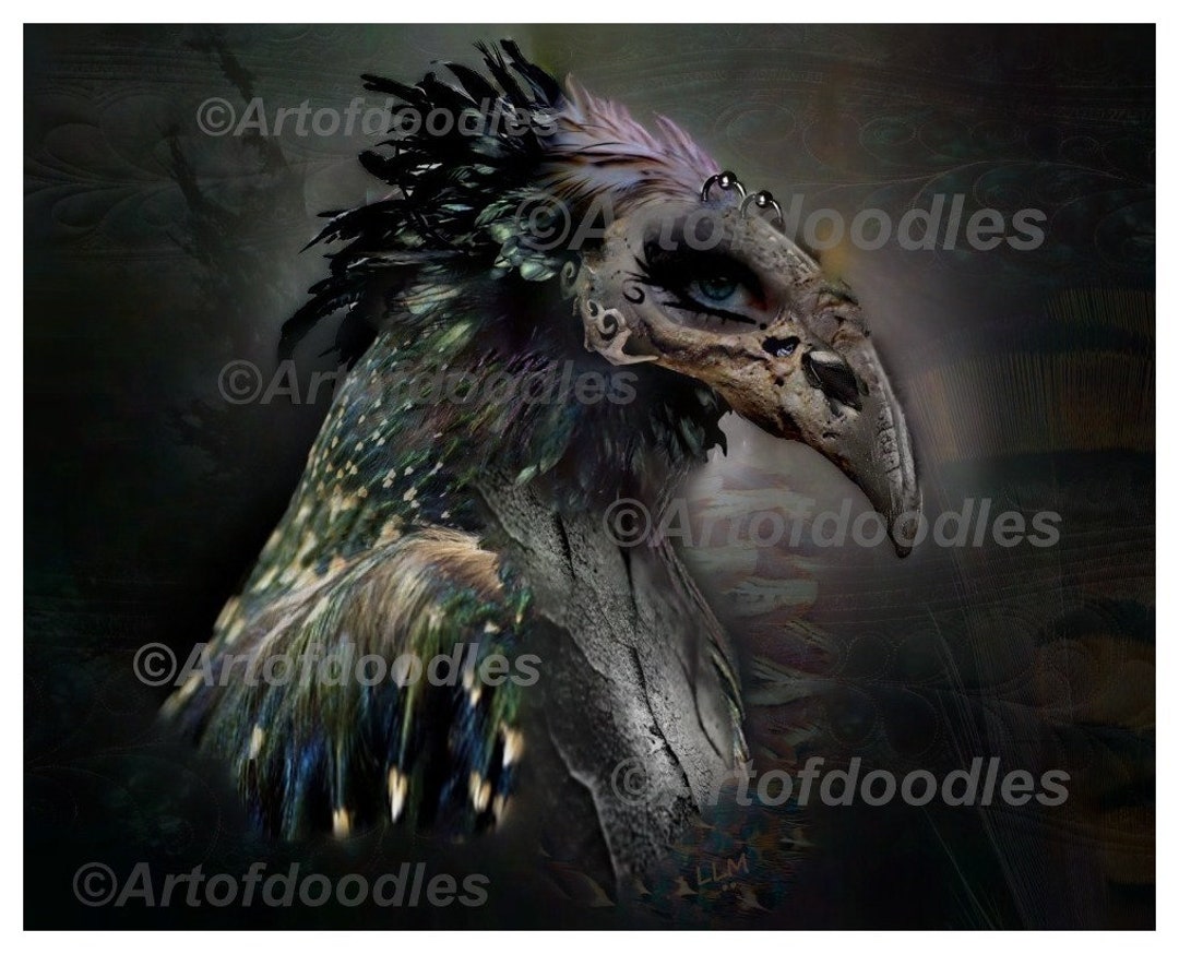 Griffin Art, Gothic Decor, Steampunk, Dark Art, Fantasy Art, Bird Art ...