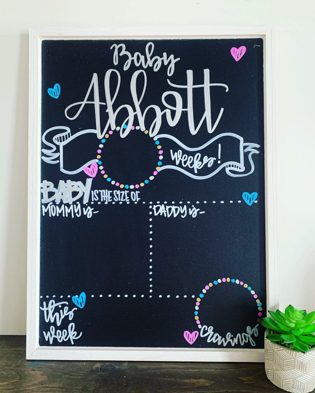 Personalized Pregnancy Tracker, Personalized Pregnancy Chalkboard ...