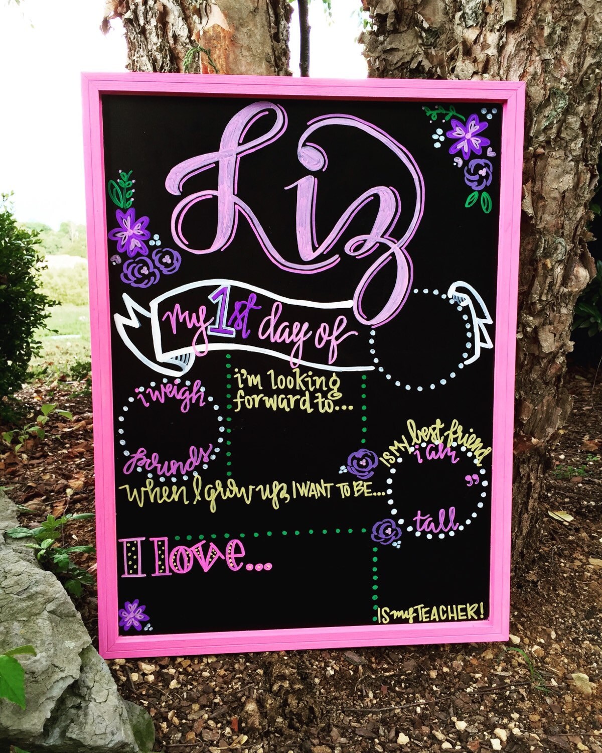 Reusable First Day of School Chalkboard Personalized First | Etsy