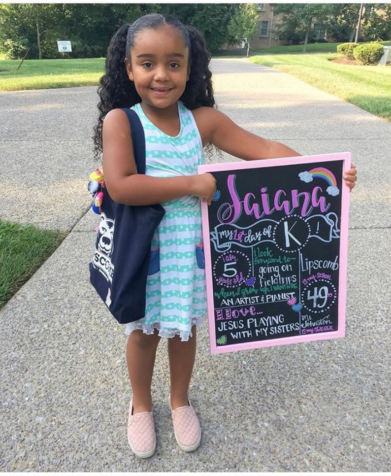 Personalized First Day of School Chalkboard/back to School | Etsy