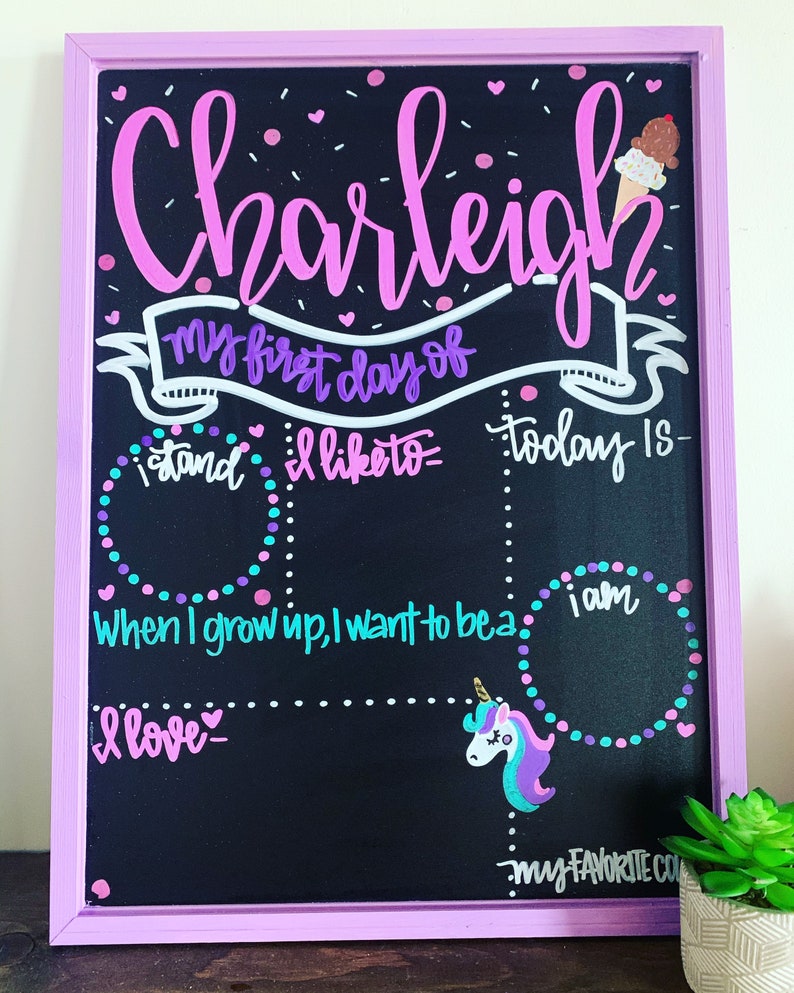 Reusable First Day of School Sign Personalized First Day | Etsy