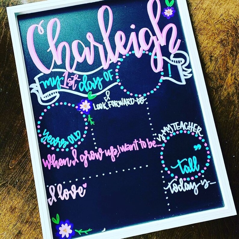 Reusable First Day of School Sign Personalized First Day of - Etsy