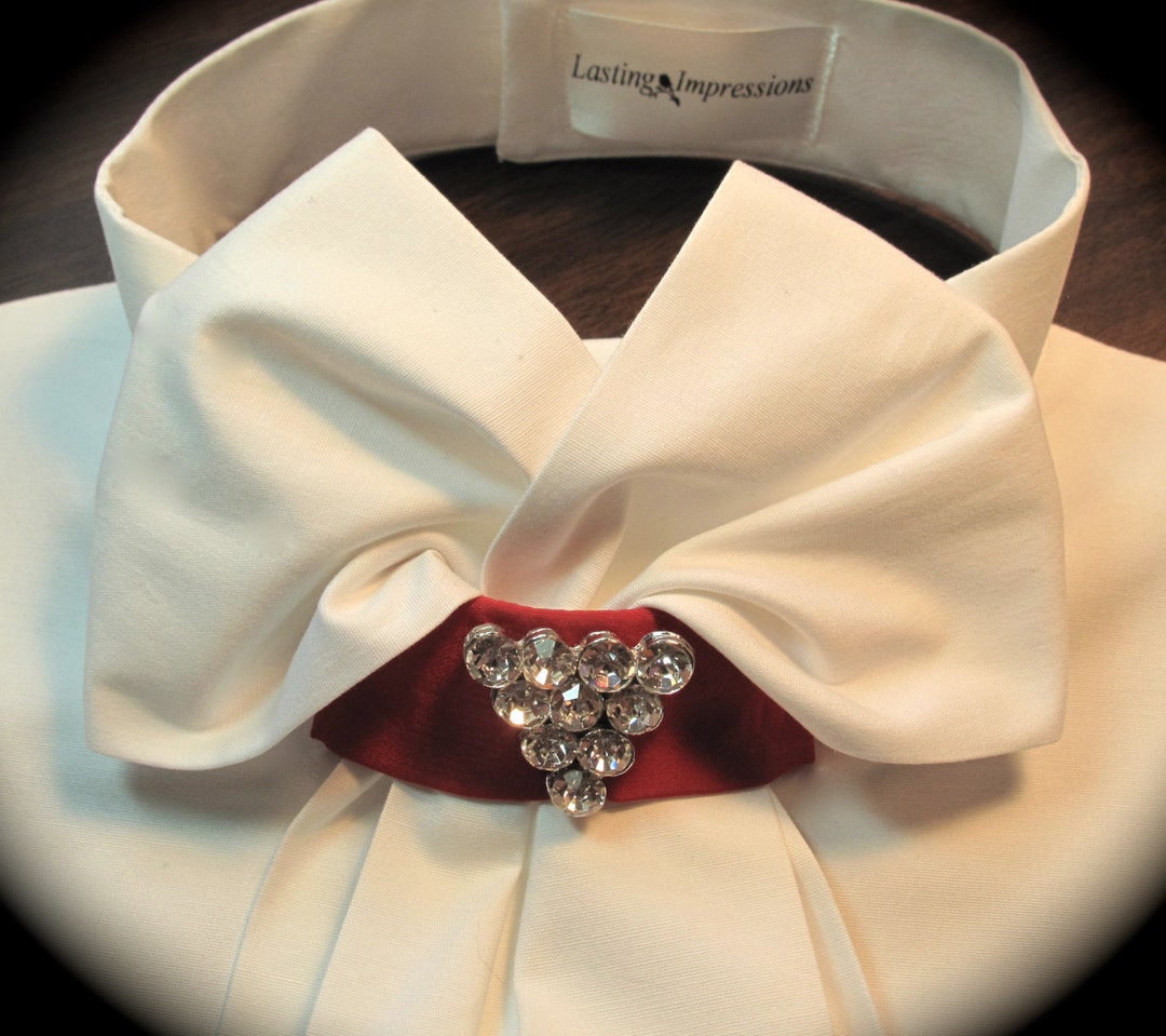 The ISABELL TOO - Show Hack Dressage Stock Tie Dickie With Deep Red ...