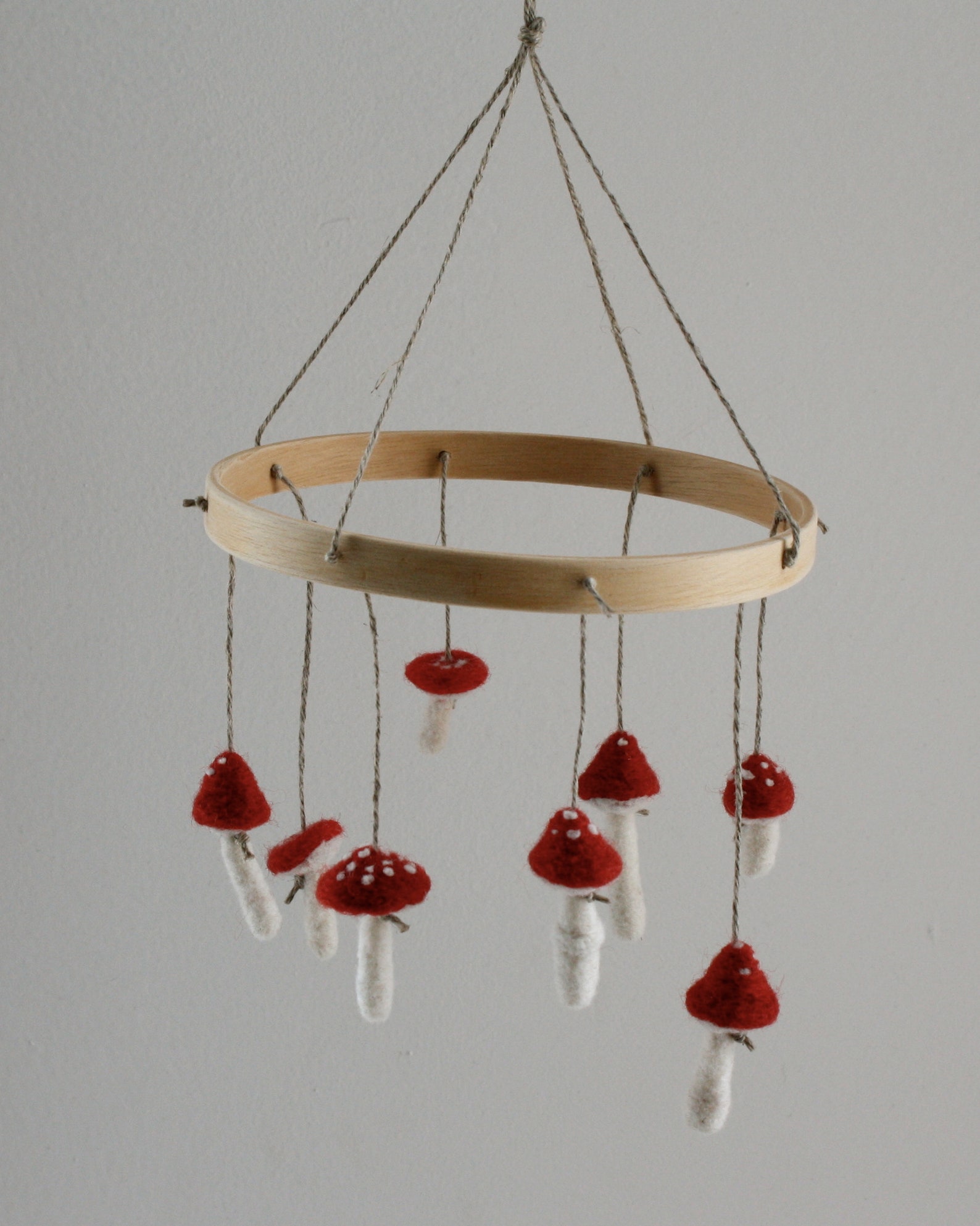 Red Mushroom Nursery Mobile Needle Felted Woodland Waldorf - Etsy Canada