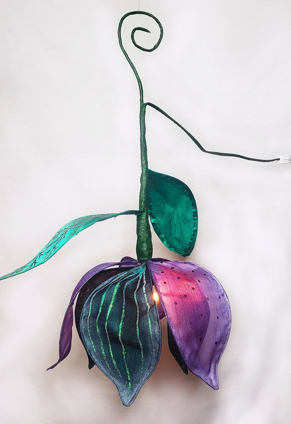 Faerie Lamp, Fairy Lantern, OOAK, Hand Made, Flower Lamp, Flower Light ...