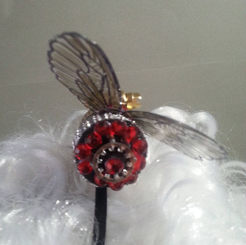 Oro & Rojo Joya Bug Steampunk Tubo de Vacío Fascinator - Etsy España