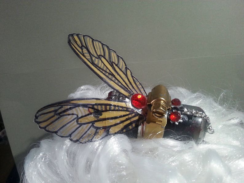 Oro & Rojo Joya Bug Steampunk Tubo de Vacío Fascinator - Etsy España