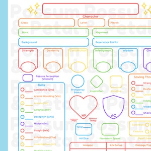 D&D 5e Character Sheet Bundle Pride Edition rainbow Digital Download - Etsy