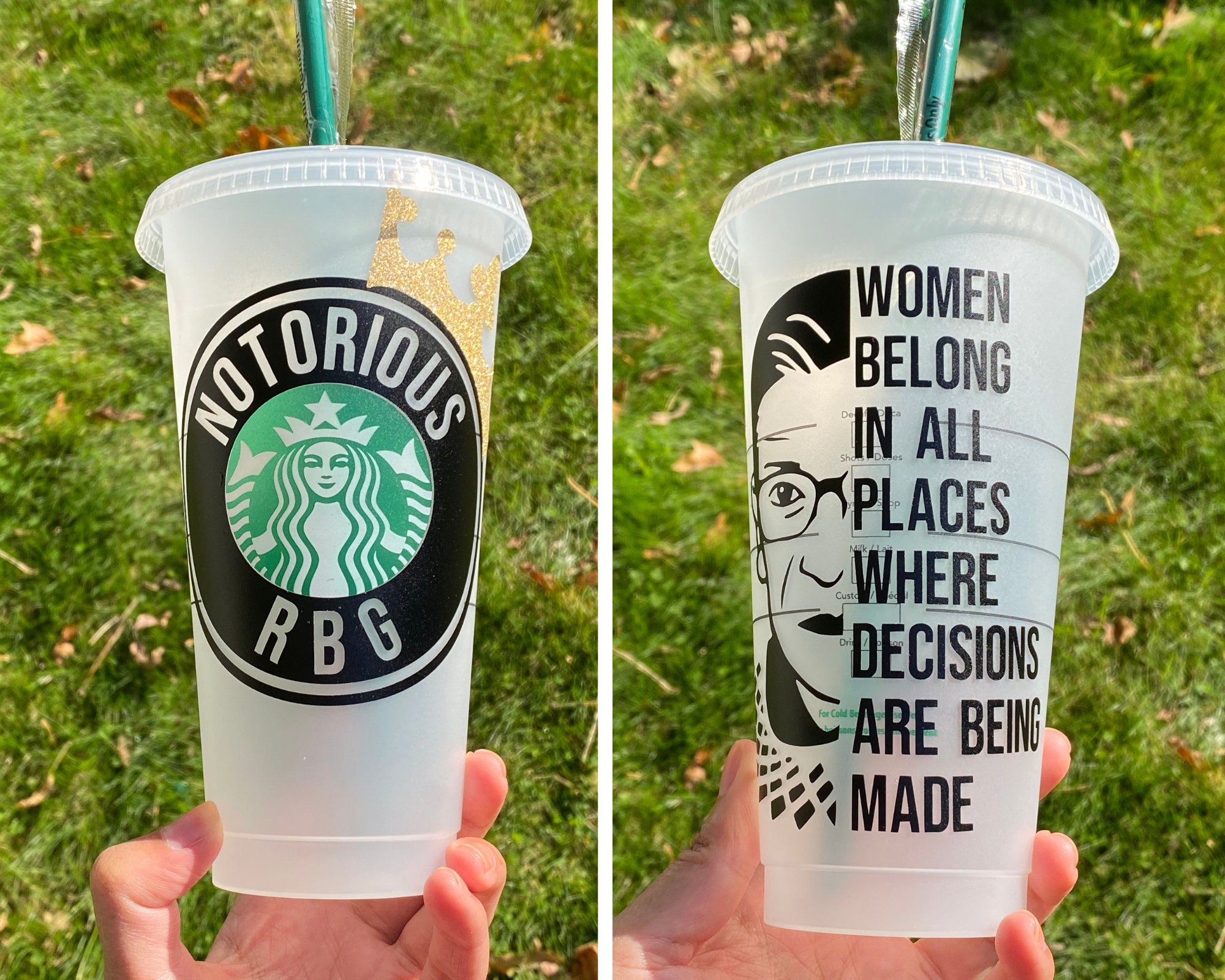 RBG Ruth Bader Ginsburg Starbucks Cup/ Women's Rights/ - Etsy