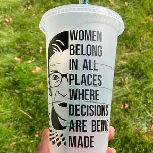 RBG Ruth Bader Ginsburg Starbucks Cup/ Women's Rights/ Women's History ...