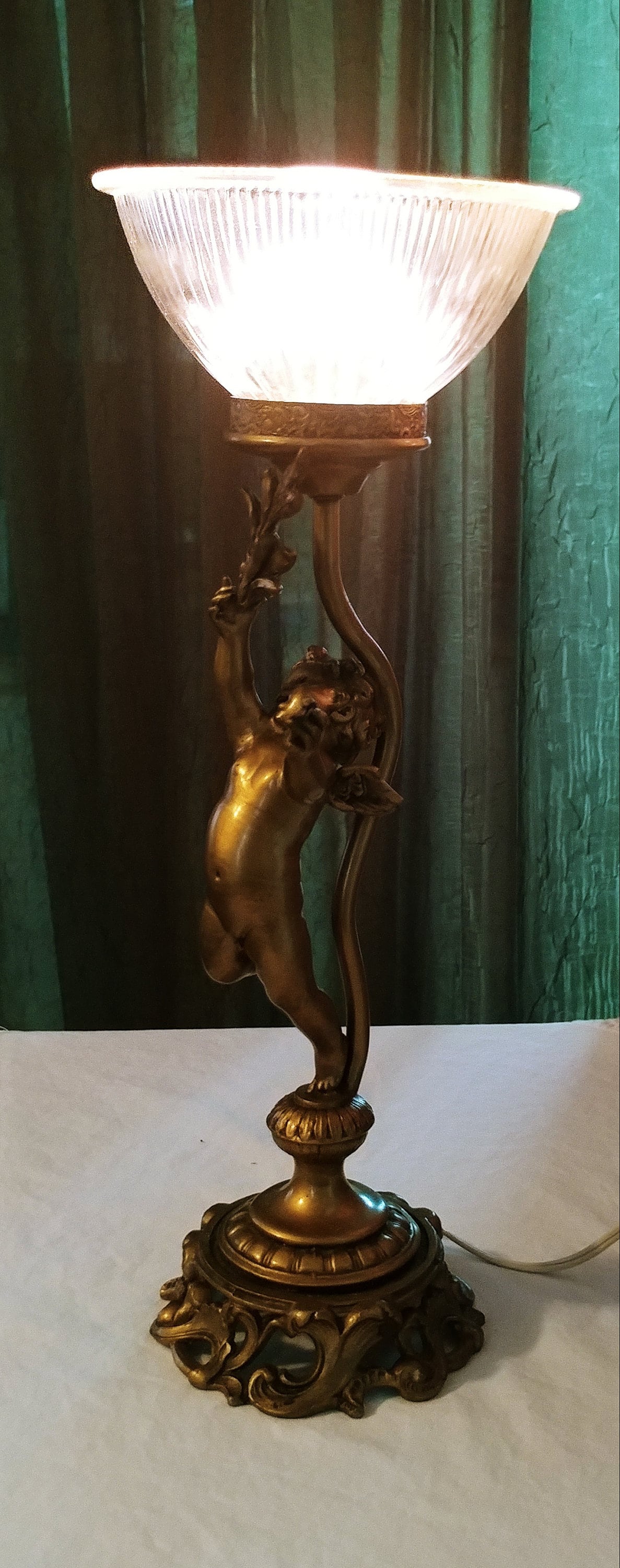 Vintage DAV ART NY Cherub Table Lamp - Etsy