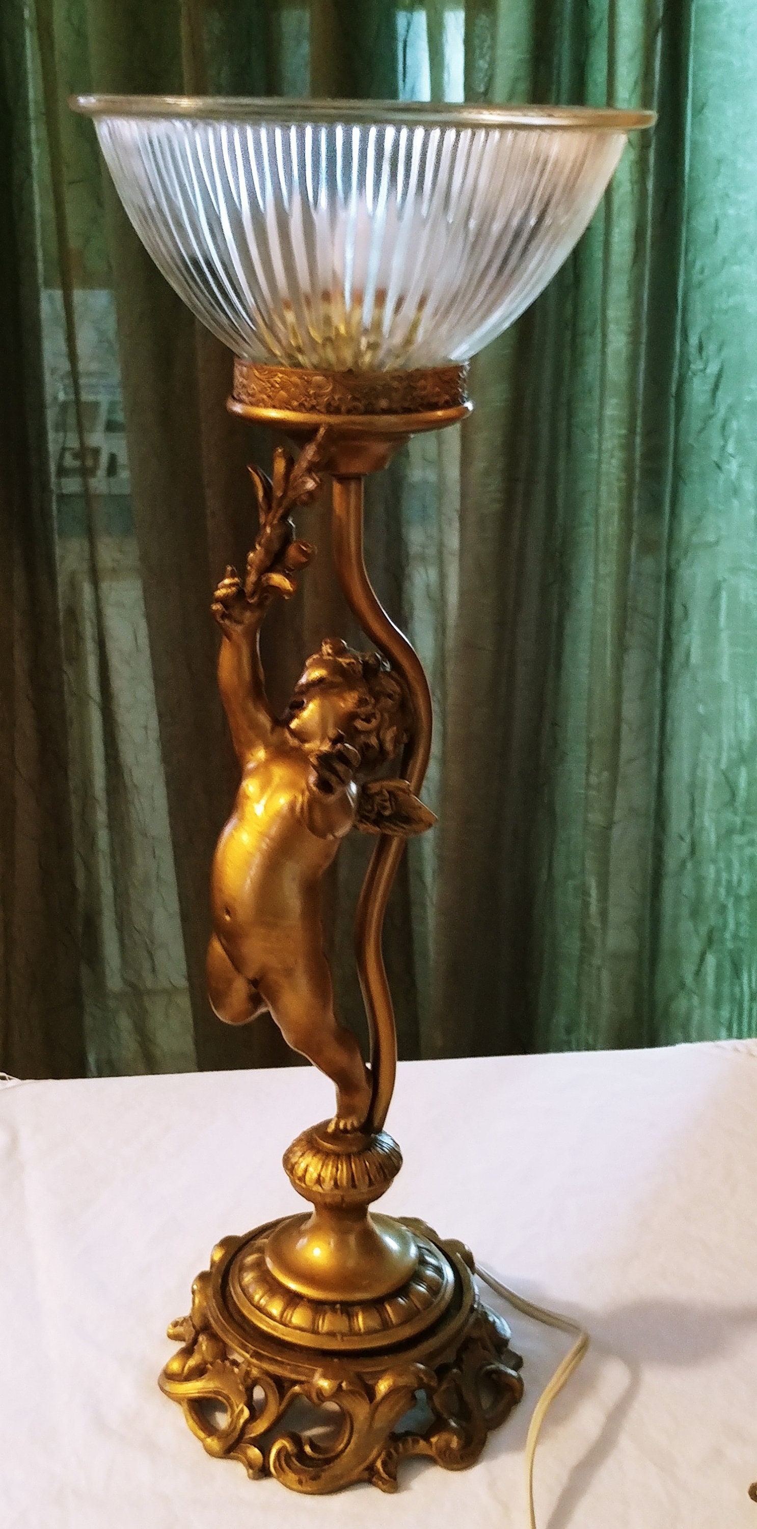 Vintage DAV ART NY Cherub Table Lamp - Etsy