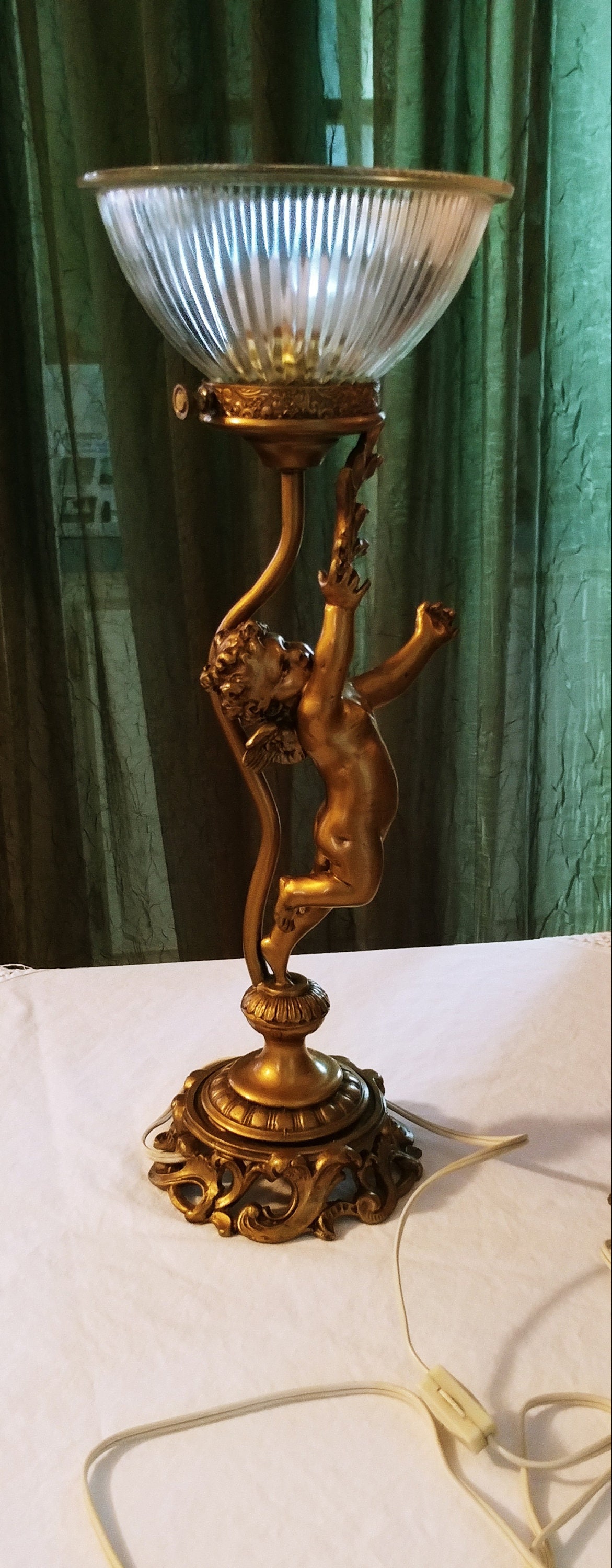 Vintage DAV ART NY Cherub Table Lamp - Etsy