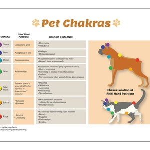 Printable Dog and Cat Chakras Purposes and Imbalances Chart - Etsy
