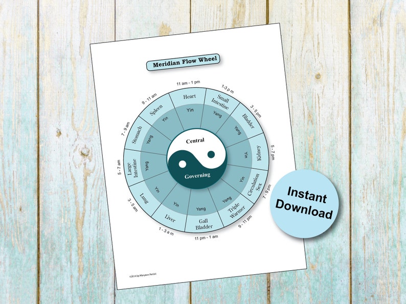 Meridian Hourly Flow Wheel Printable Poster - Etsy