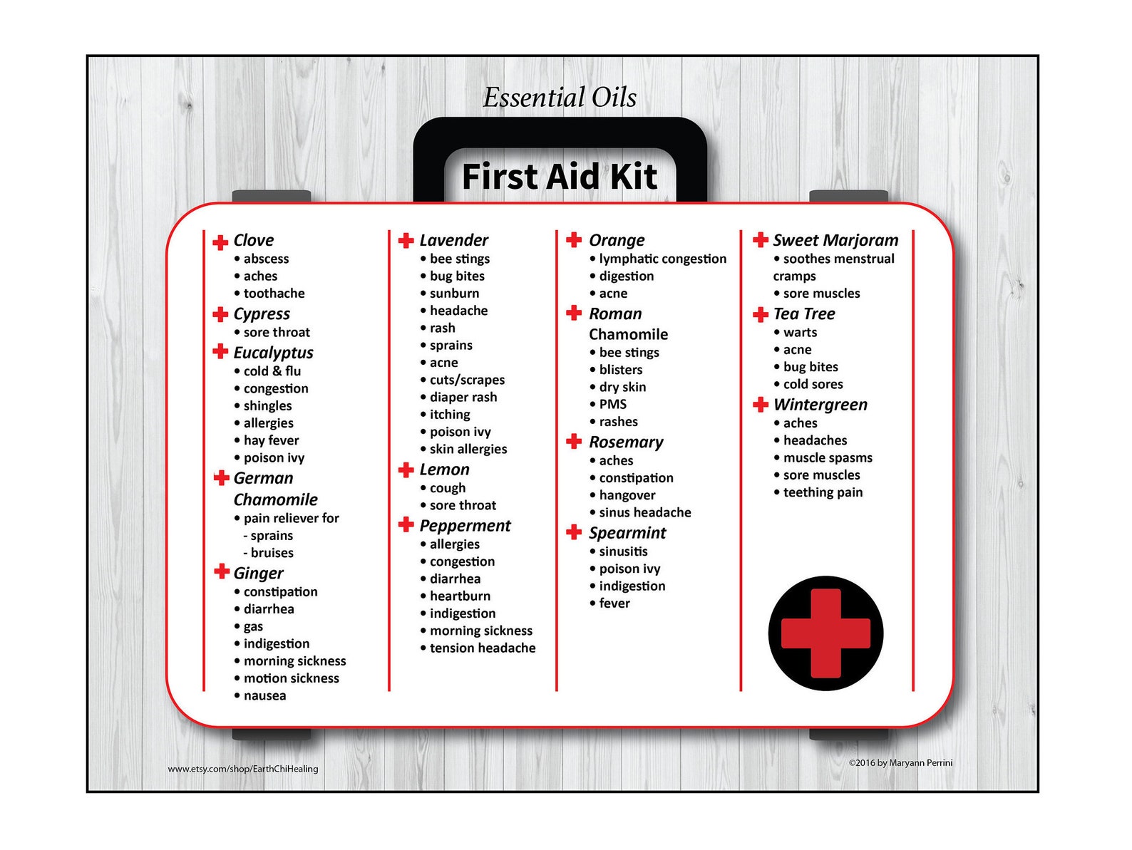 Essential Oils First Aid Kits Printable - Etsy Canada