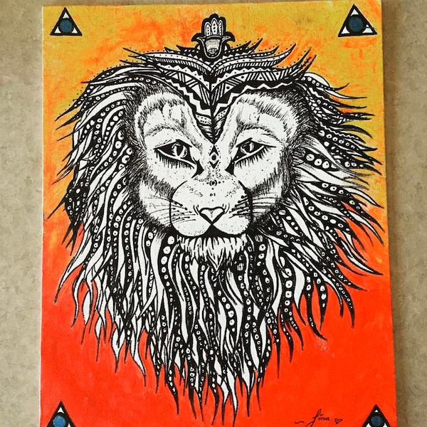 Zentangle Lion - Etsy