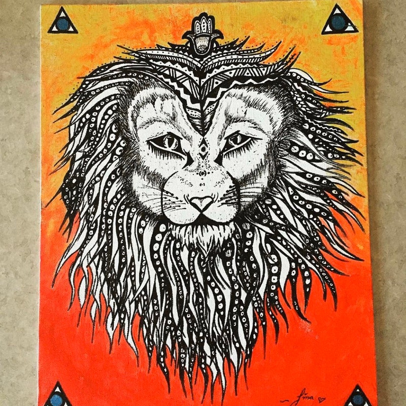 Zentangle Lion - Etsy