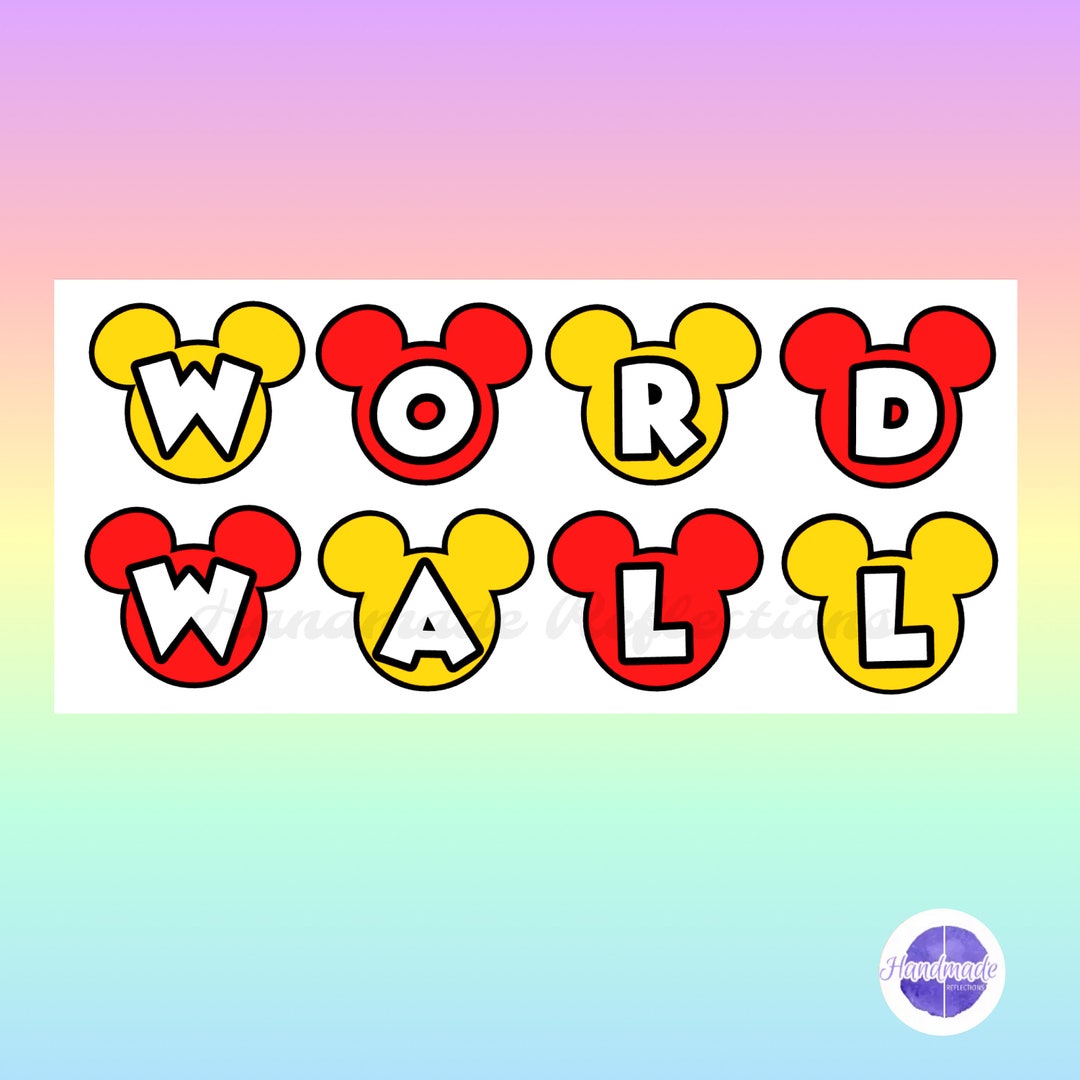 Mickey Mouse Inspired WORD WALL Bulletin Board Ears / Perfect for Back ...