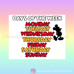 Mickey Mouse Inspired WEEKDAYS Bulletin Board / Back to School/ Magical ...