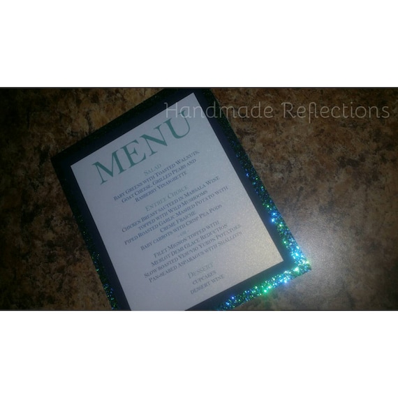 Items similar to Handmade and Custom Bling and Glitter 5x7 Dinner Table ...