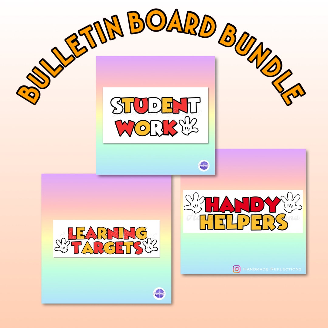 Mickey Mouse Inspired Bulletin Board Bundle 2: Back to School Decor - Etsy