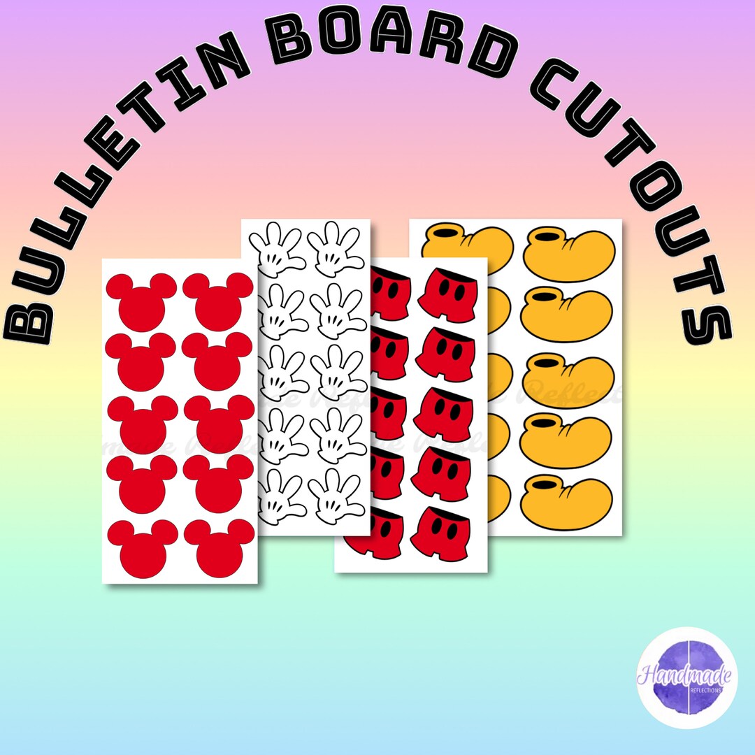 Mickey Mouse Inspired CUTOUTS Bulletin Board / Perfect for Back to ...